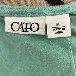 Cato | Tops | Cato Teal Sueded Cutout Tank | Poshmark